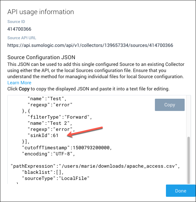 Use JSON to Configure Sources | Sumo Logic Docs